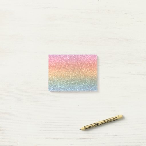 Bright rainbow glitter post-it notes | Zazzle