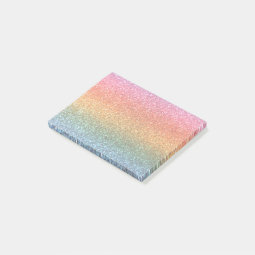 Bright rainbow glitter post-it notes | Zazzle
