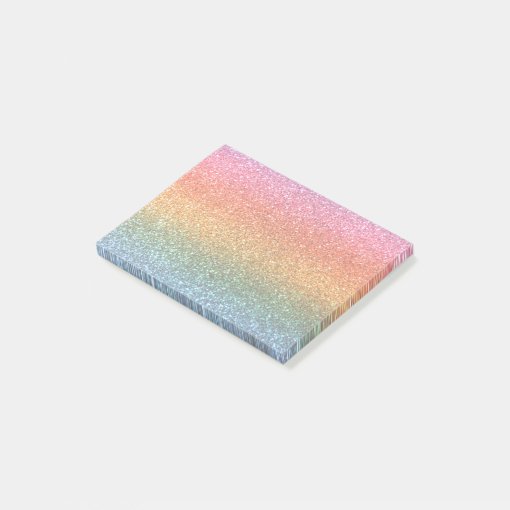 Bright rainbow glitter post-it notes | Zazzle