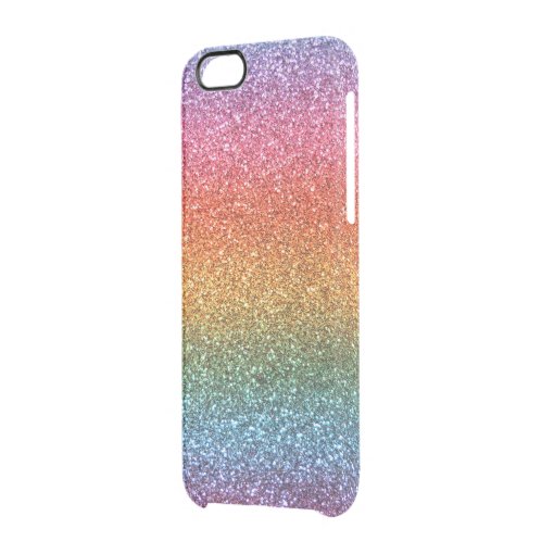 Bright rainbow glitter uncommon iPhone case | Zazzle
