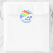 Bright Rainbow Good Work Reward Kids Classic Round Sticker | Zazzle