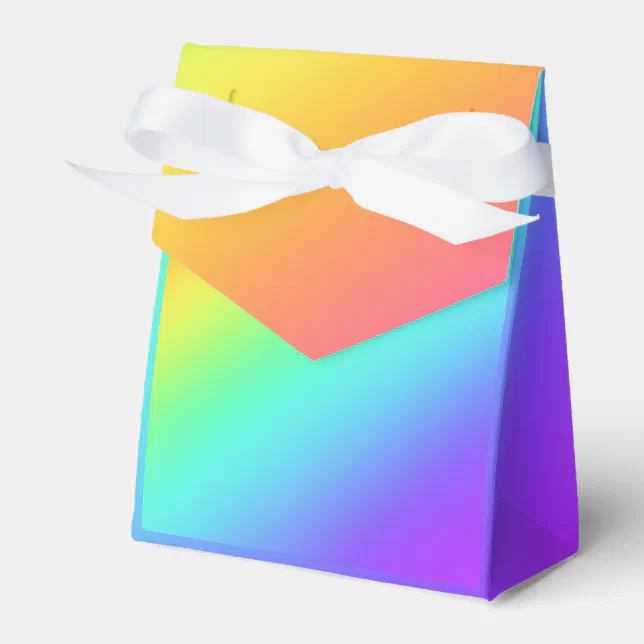 Bright Rainbow Gradient Favor Box | Zazzle