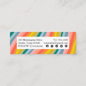 Bright Rainbow Handmade Stripes w Social Icons Mini Business Card | Zazzle