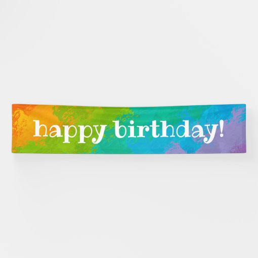 Bright Rainbow Happy Birthday Banner | Zazzle