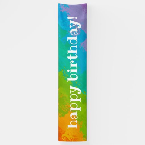 Bright Rainbow Happy Birthday Banner | Zazzle