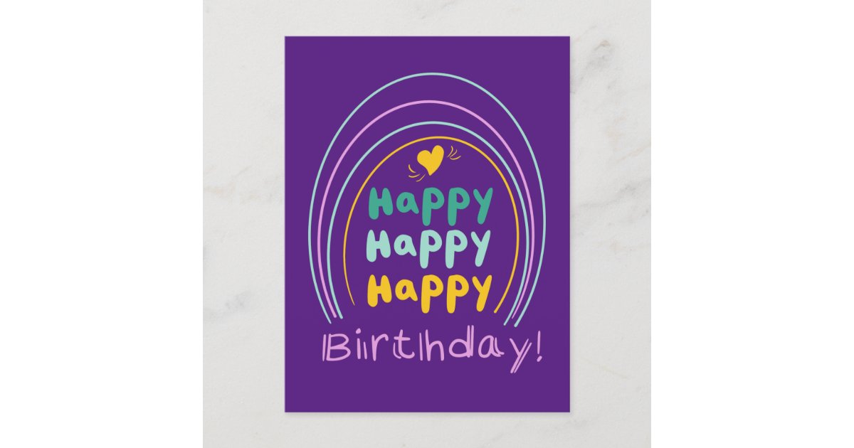 Bright Rainbow Happy Birthday Lettering Card | Zazzle