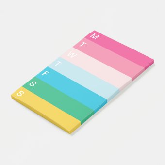 Bright Rainbow Stripe Weekly To Do List Post-it Notes | Zazzle