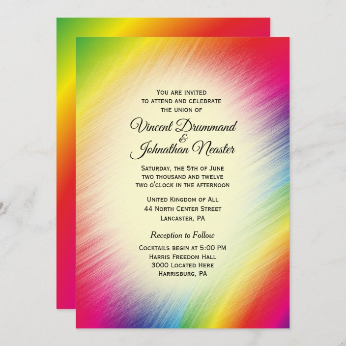 Bright Rainbow Wedding Invitations | Zazzle.com