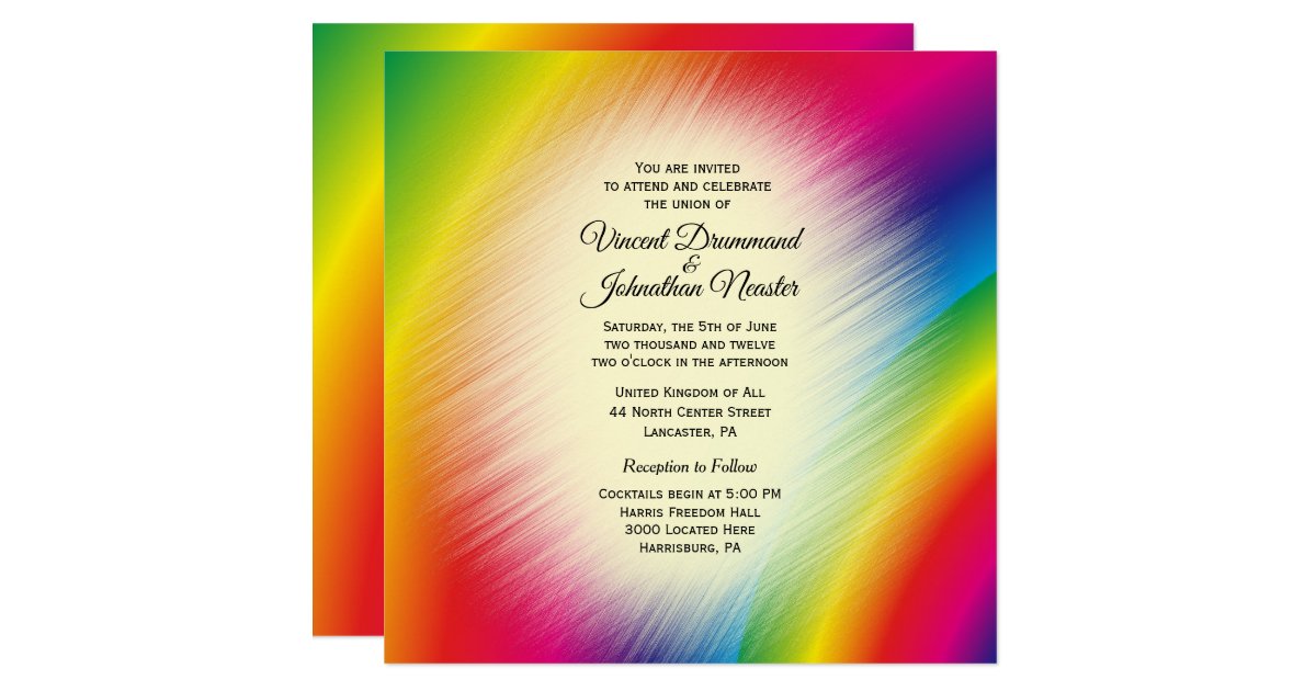 Bright Rainbow Wedding Invitations | Zazzle.com