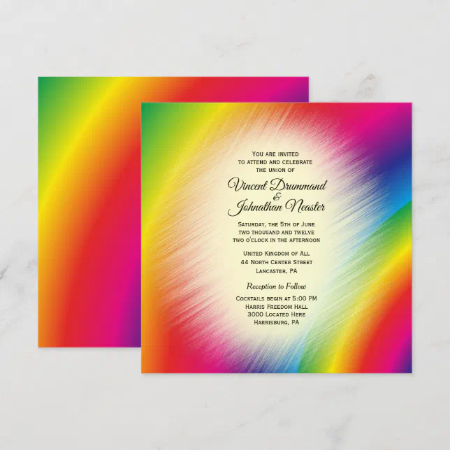 Bright Rainbow Wedding Invitations | Zazzle