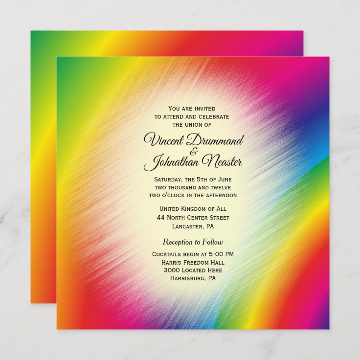 Bright Rainbow Wedding Invitations | Zazzle