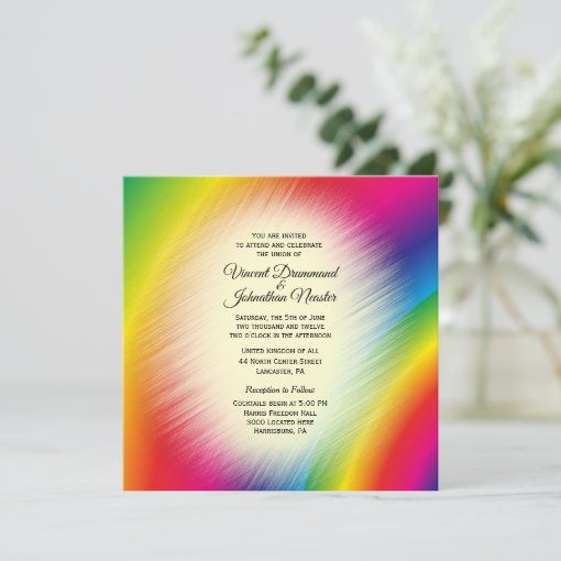 Bright Rainbow Wedding Invitations | Zazzle