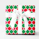 Bright Red and Green Christmas Quatrefoil Wrapping Paper | Zazzle
