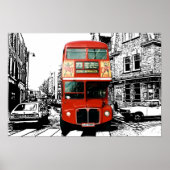 Bright Red Bus in London Poster | Zazzle