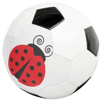 Bright Red Cartoon Ladybug Soccer Ball | Zazzle