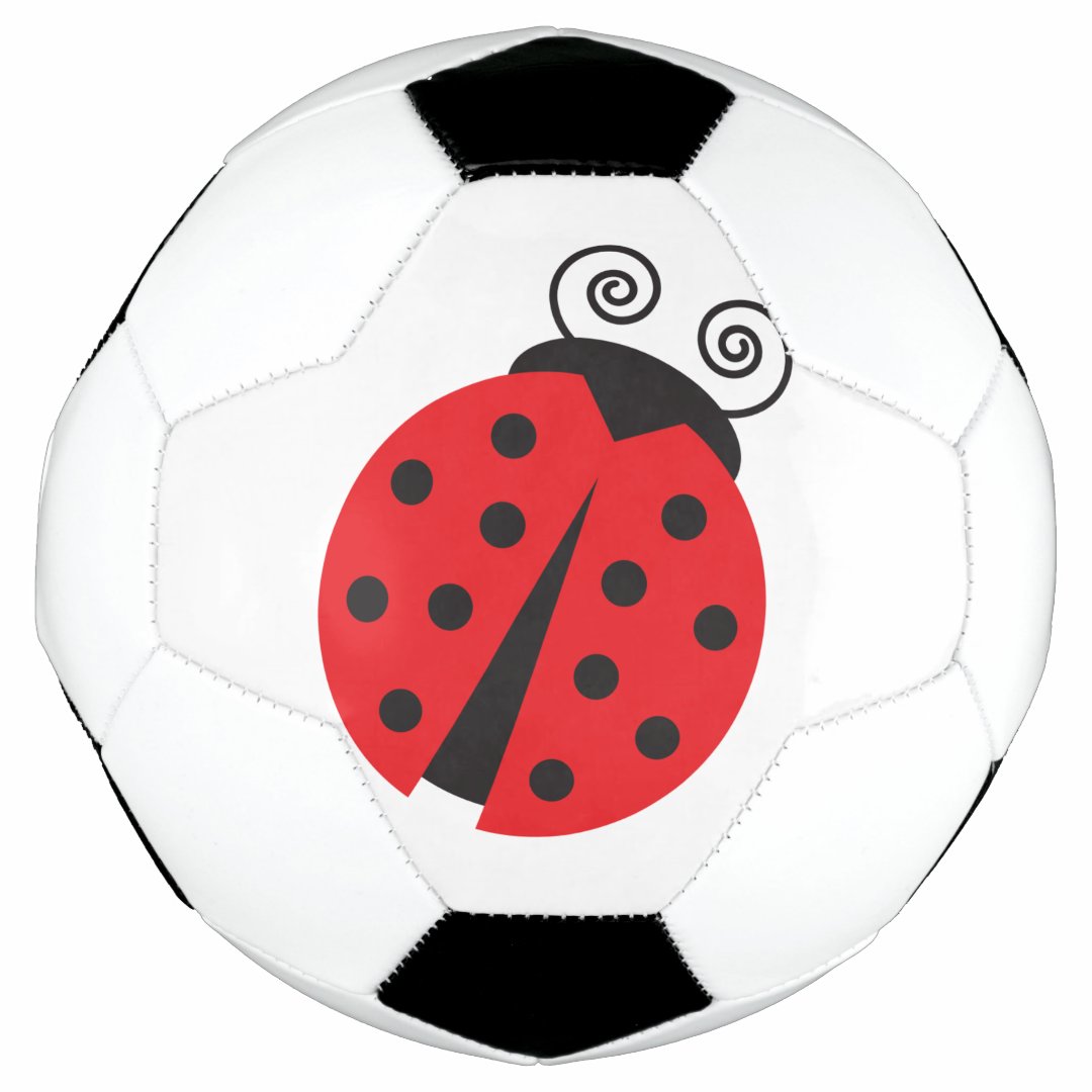 Bright Red Cartoon Ladybug Soccer Ball | Zazzle
