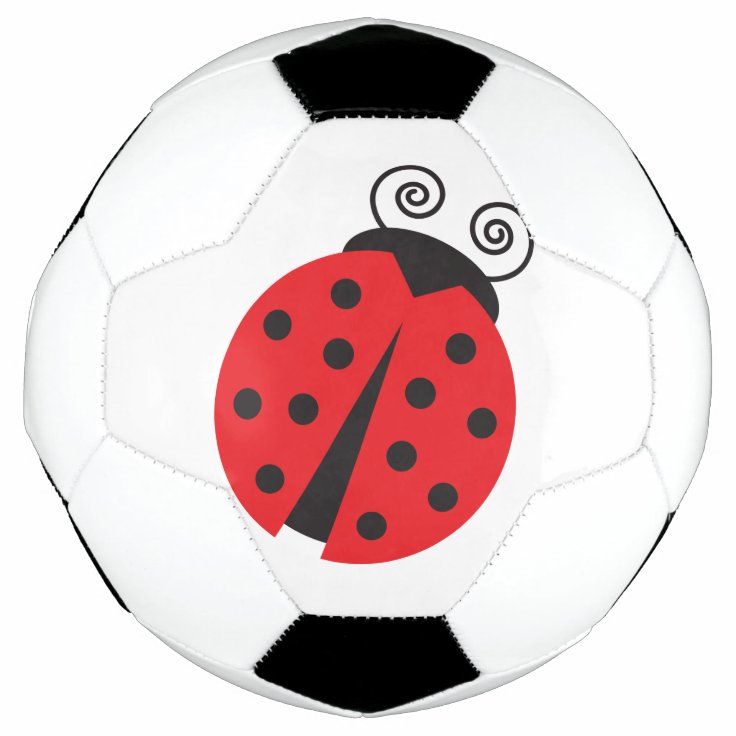 Bright Red Cartoon Ladybug Soccer Ball | Zazzle