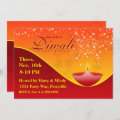 Bright Red Deepa Diwali Invitation | Zazzle