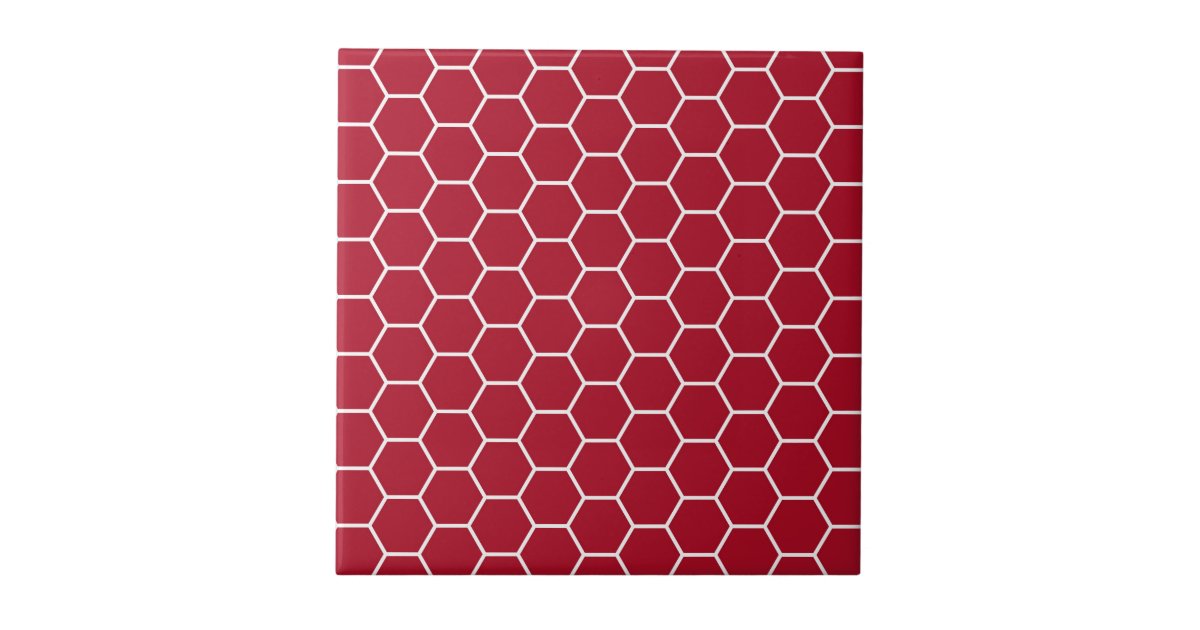 Bright Red Geometric Honeycomb Hexagon Pattern Tile | Zazzle