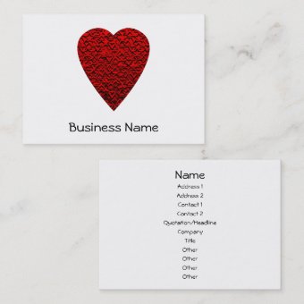 Bright Red Heart Picture. Business Card | Zazzle
