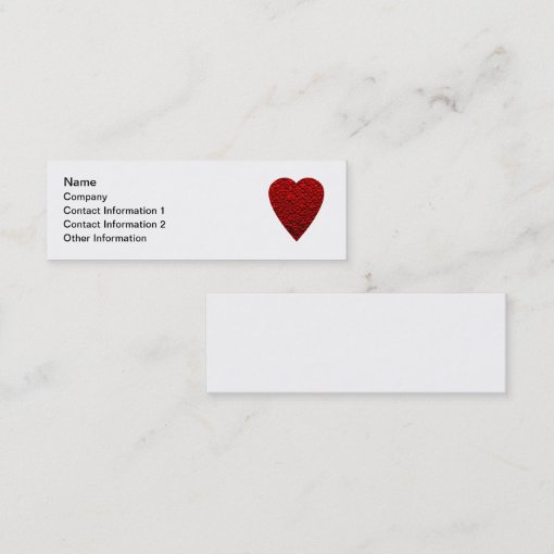 Bright Red Heart Picture. Mini Business Card | Zazzle
