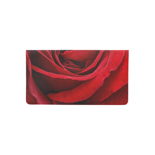 Bright Red Rose Close Up Checkbook Cover | Zazzle