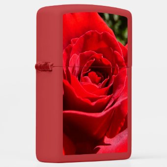 Bright Red Rose Flower Beautiful Floral Zippo Lighter | Zazzle