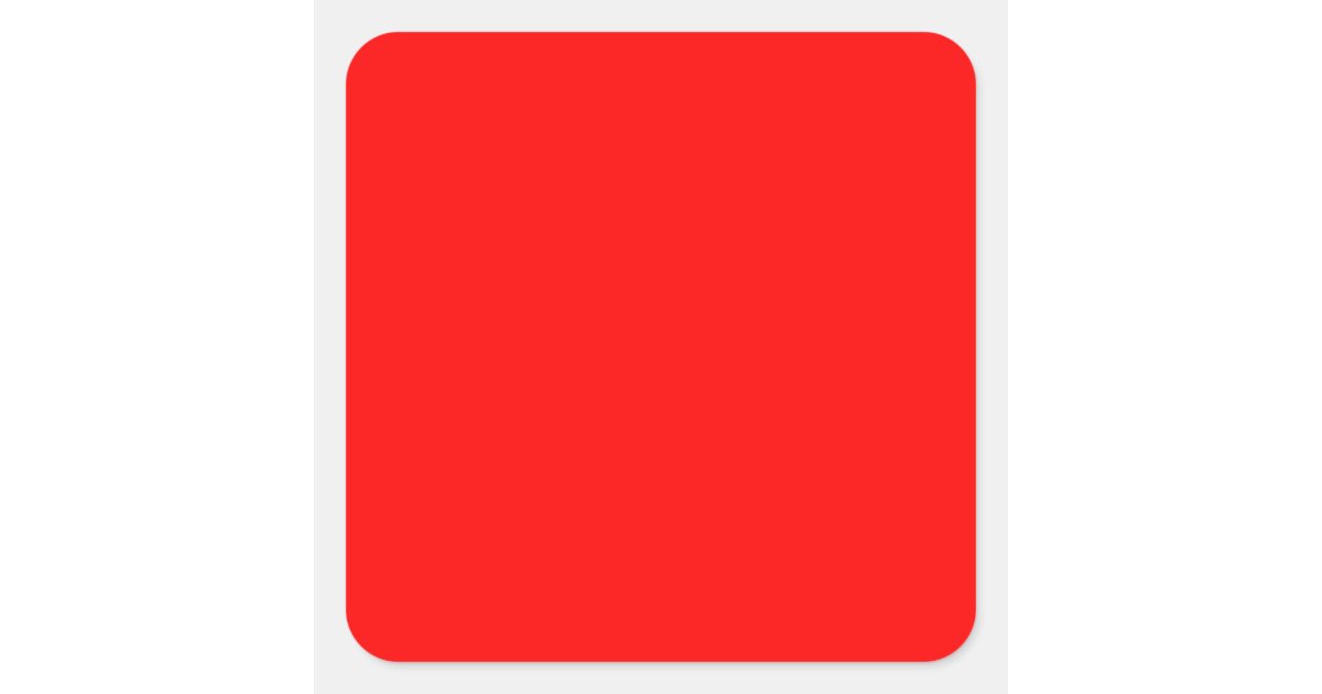Bright Red Square Sticker | Zazzle