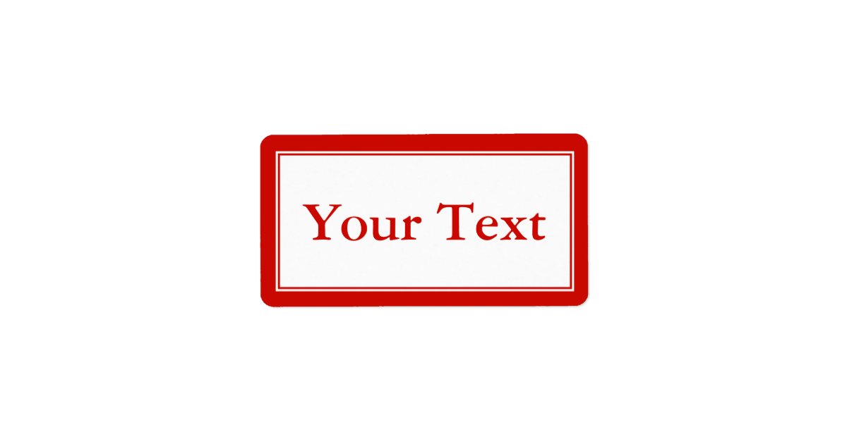 Bright Red & White Sticker or Label w/ Custom Text | Zazzle