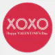 Bright Red XOXO Happy Valentines Day Round Sticker | Zazzle