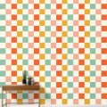 Bright Retro Checkerboard Pattern Multicolored Wallpaper | Zazzle