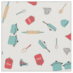 Retro Baker Vintage Cute Kitchen Baking Fabric | Zazzle