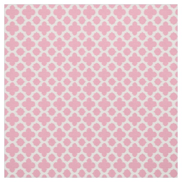 Hot Pink, Navy Blue Moroccan Quatrefoil #5DS Fabric | Zazzle