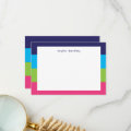 Bright Rugby Stripes Personalized Note Cards | Zazzle