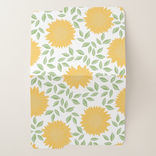 Bright Rustic Country Sunflower Pattern File Folder | Zazzle