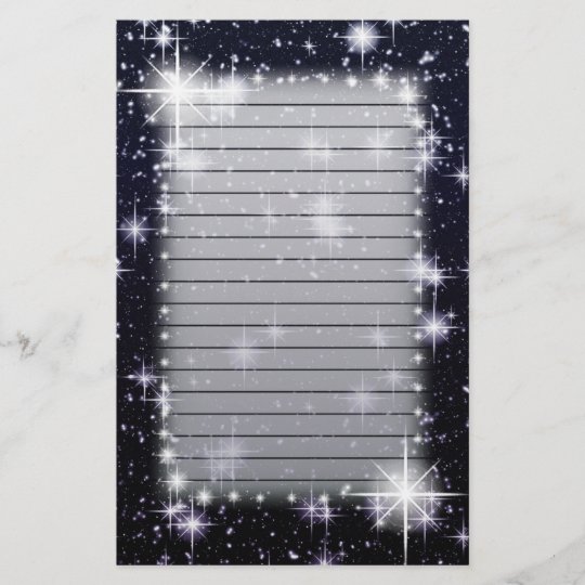 Bright Shining Stars In Space Lined Stationery | Zazzle.com