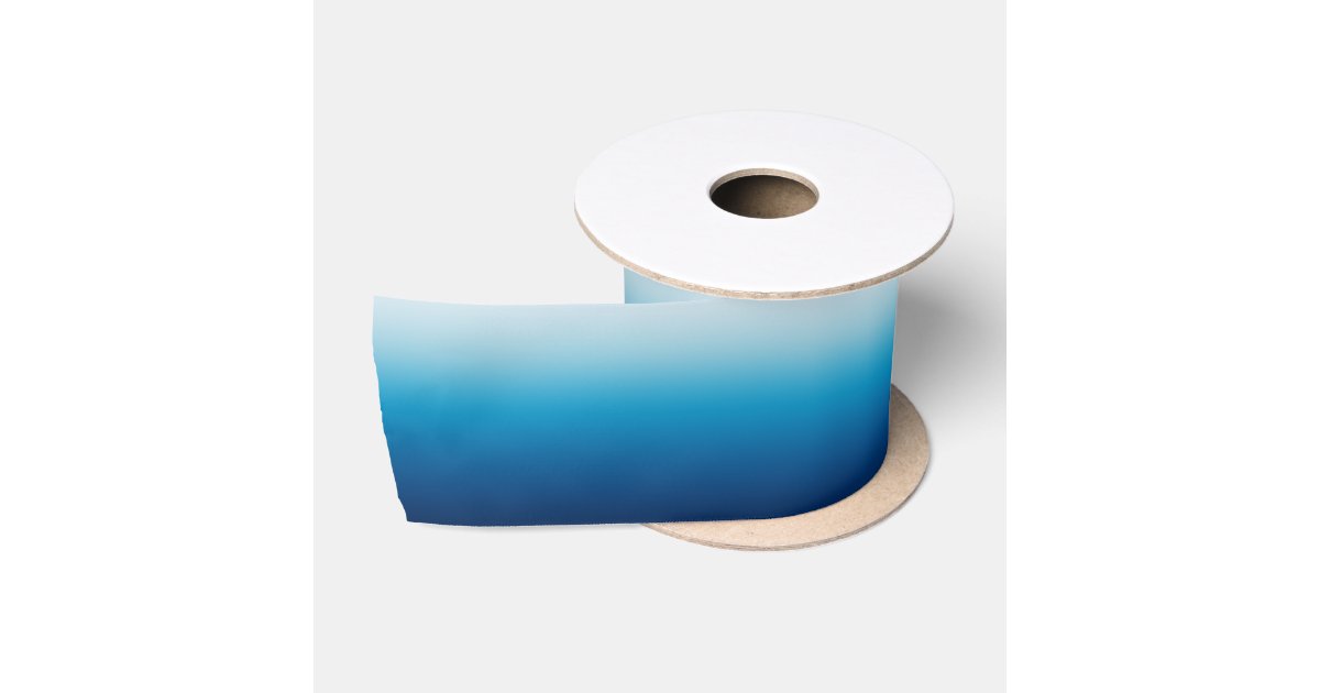 Bright Sky and Ocean Blue Gradient Satin Ribbon | Zazzle