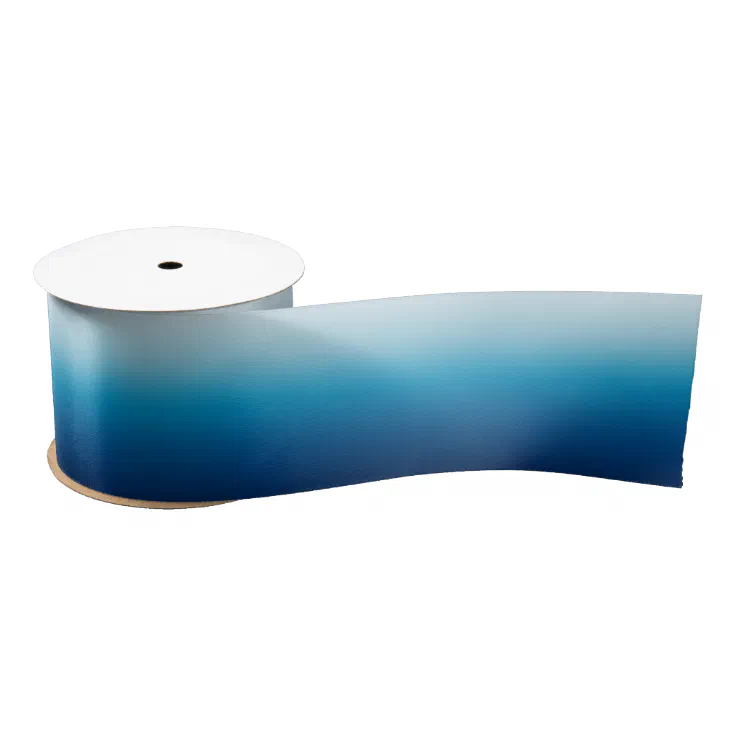 Bright Sky and Ocean Blue Gradient Satin Ribbon | Zazzle