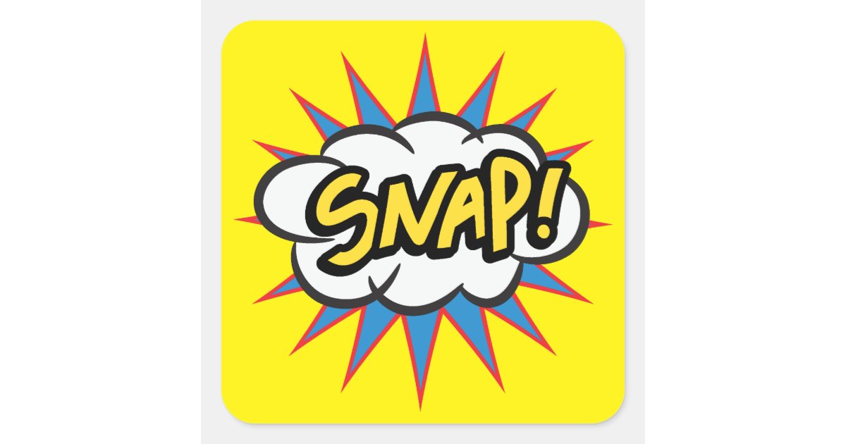 Bright Snap Comic Book design Square Sticker | Zazzle