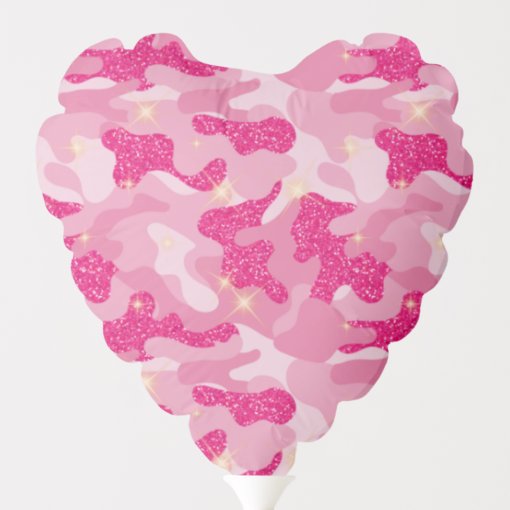 Bright Sparkle Pink Camouflage Chic Camo Lovers Balloon | Zazzle