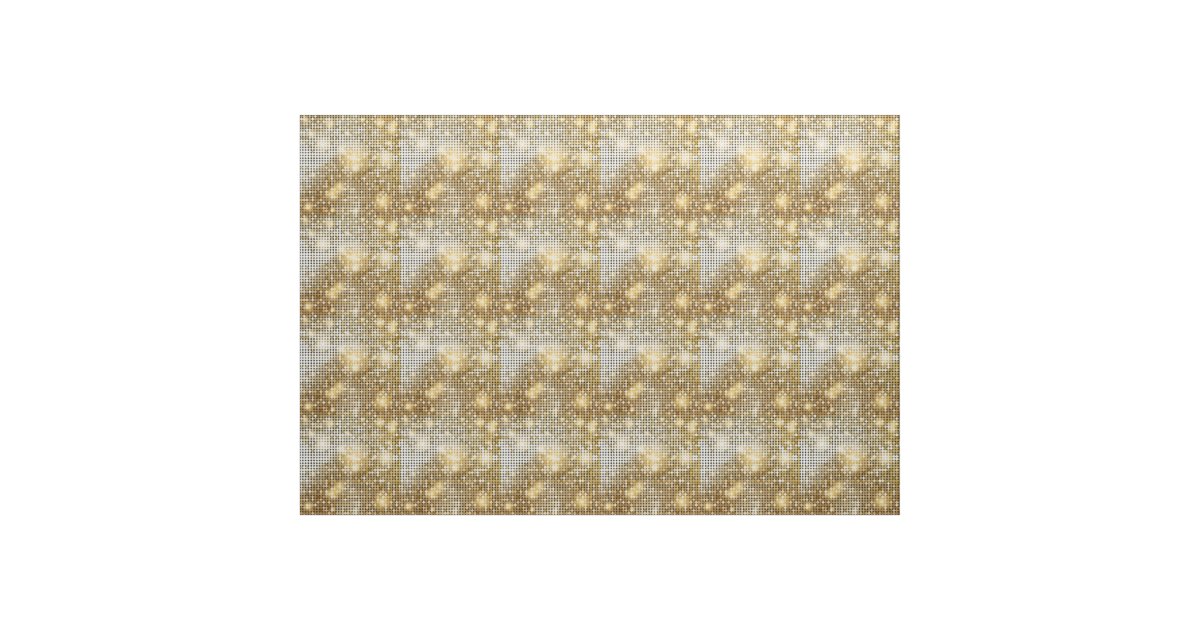 Bright sparkling golden sequin glitters disco ball fabric | Zazzle