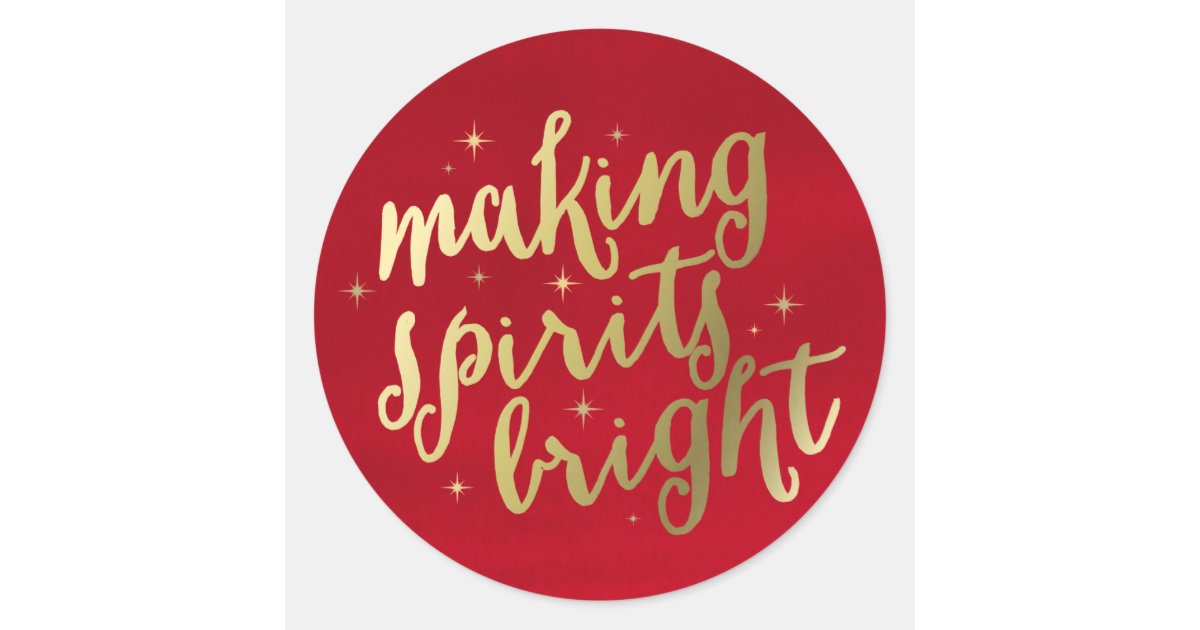 Bright Spirits | Holiday Stickers | Zazzle
