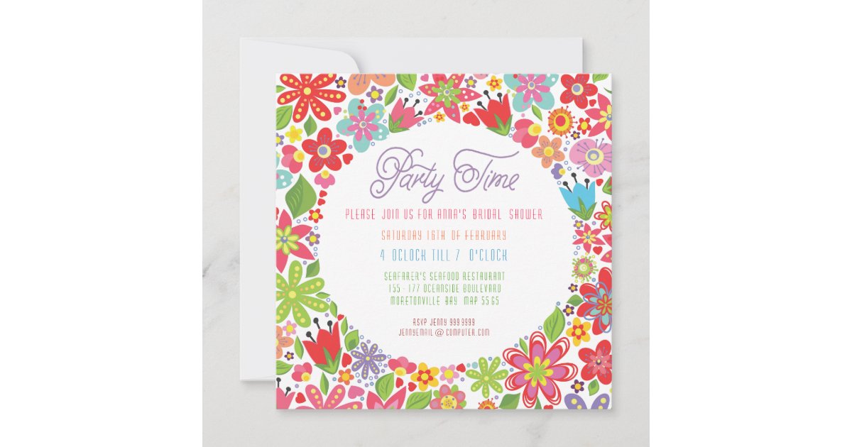 BRIGHT SPRING FLORAL BRIDAL SHOWER INVITATION | Zazzle