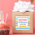 Bright Stripe School Labels | Zazzle