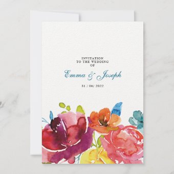 Bright Summer colorful romantic floral Wedding I Invitation | Zazzle