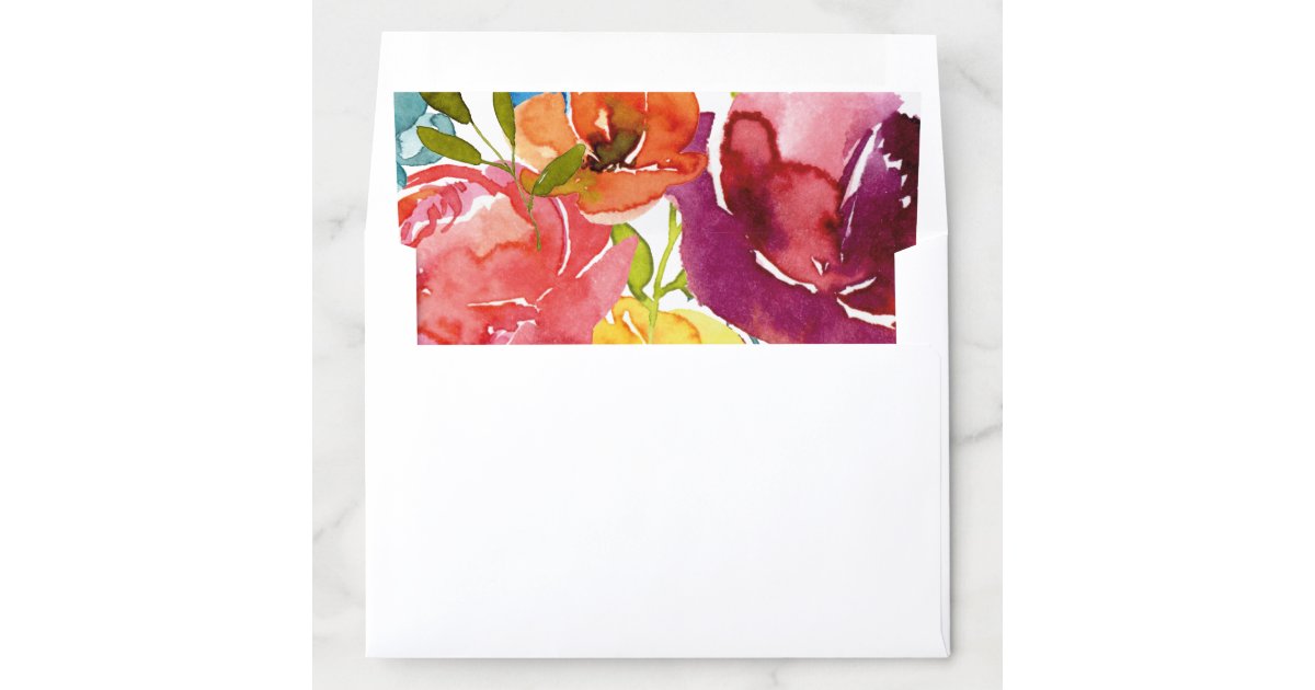 Bright Summer colorful Wedding Envelope Liner | Zazzle