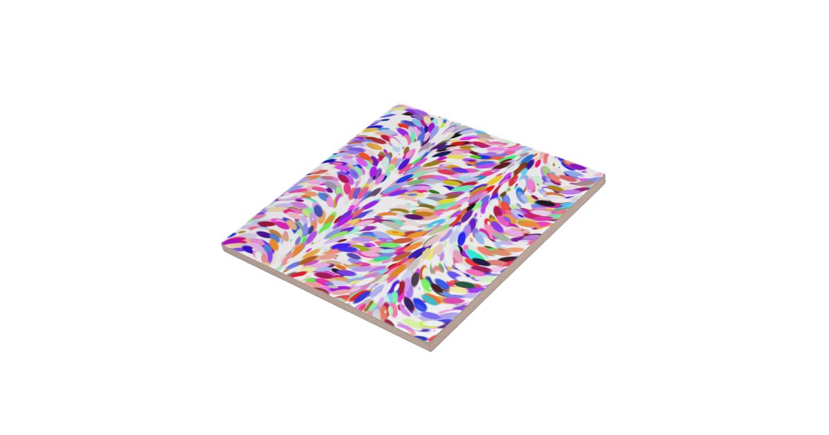 Bright Summer Colors Paint Splatter Pattern Ceramic Tile | Zazzle