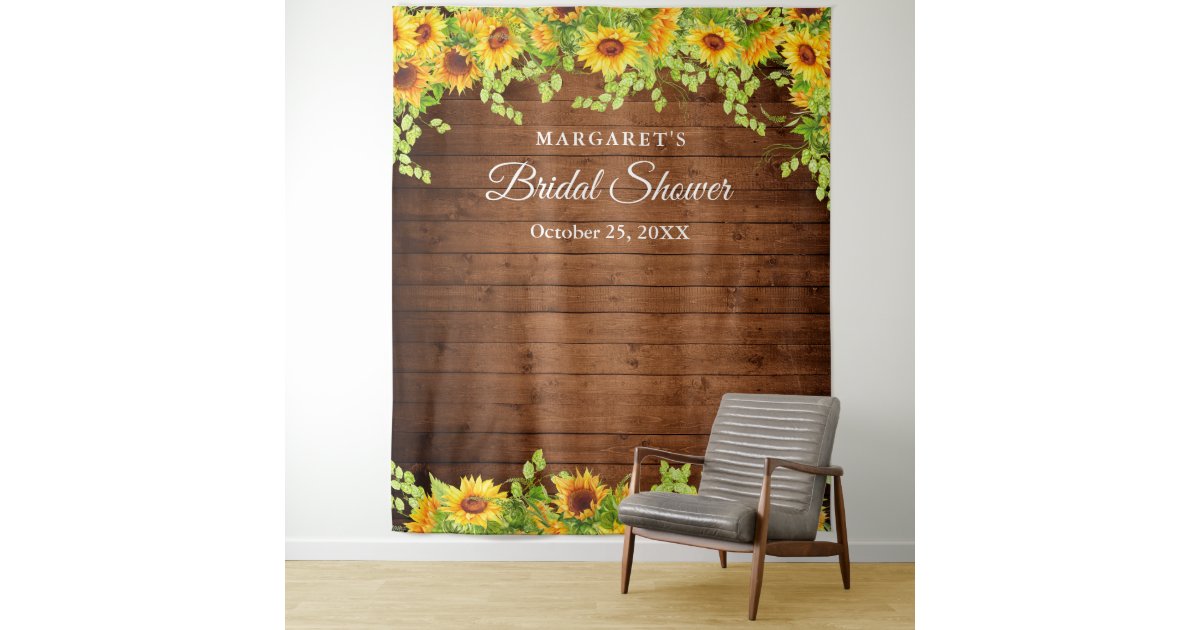 Bright Sunflower Rustic Wood Photo Booth Backdrop | Zazzle.com
