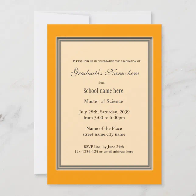 Bright sunny yellow high achievement graduation invitation | Zazzle