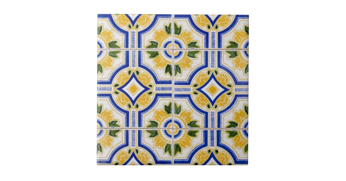Bright tile pattern, Portugal | Zazzle